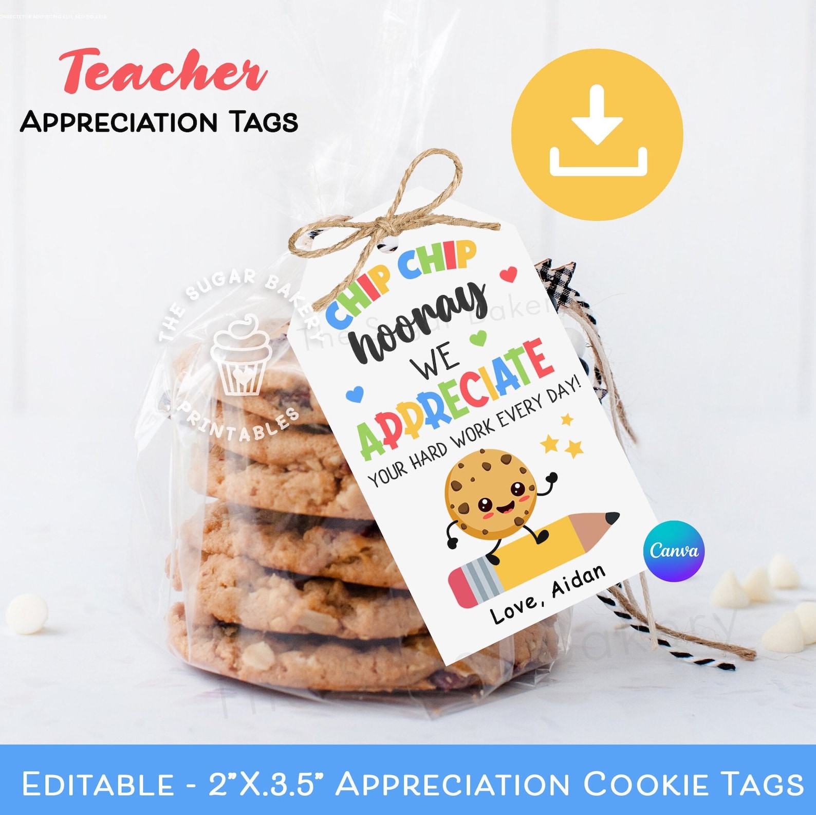 Chip Chip Hooray Tag, Teacher Appreciation Tag, TEACHER Thank You Tag ...