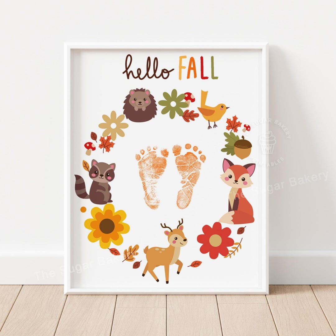 Fall Handprint Craft Printable Autumn Craft Woodland Fox Deer Hedgehog ...