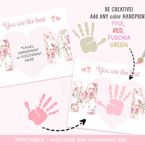 MOM HANDPRINT Art, You Are the Best MOM, Mothers Day Craft, Mother's ...