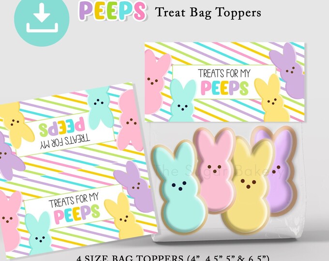 Easter S’mores Bag Toppers, INSTANT EDITABLE DOWNLOAD, Easter Favors ...