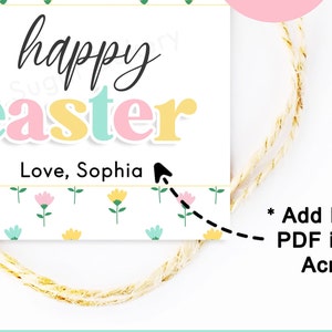 Happy Easter Tags, Spring Tulip Flower TAGS, Easter COOKIE Tags, EASTER ...