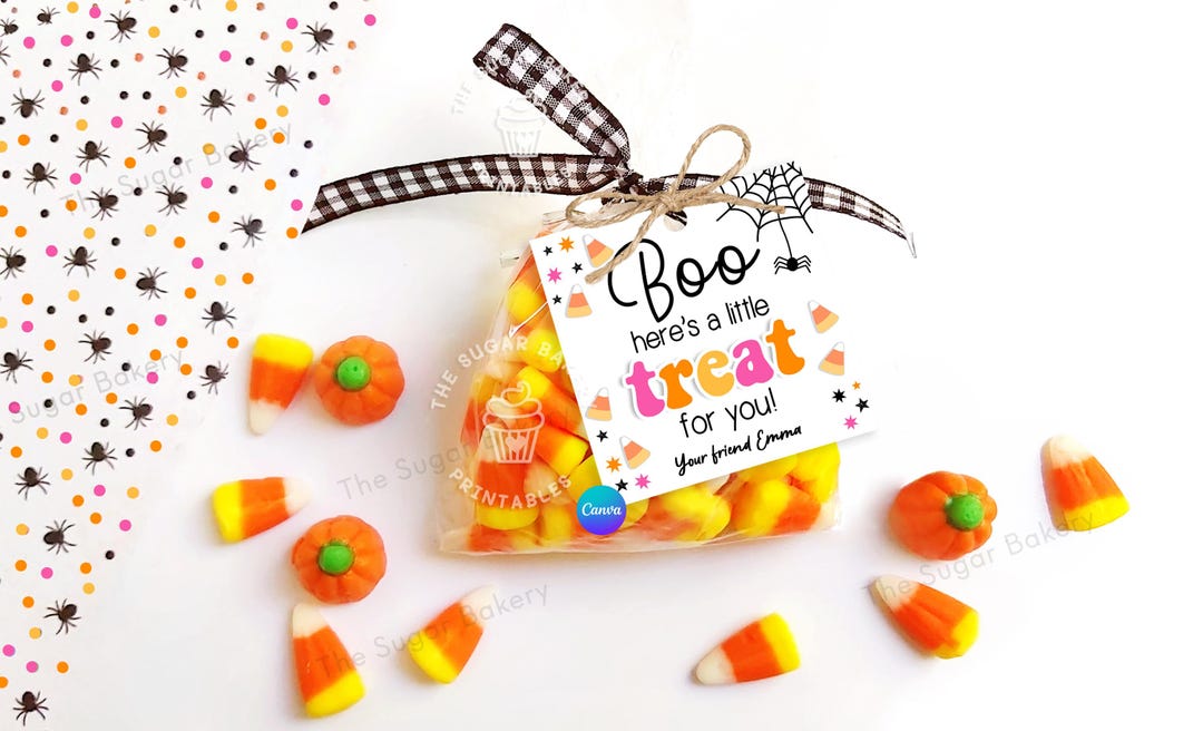 BOO Here's a Treat for YOU, Editable Halloween Tags, Happy Halloween ...