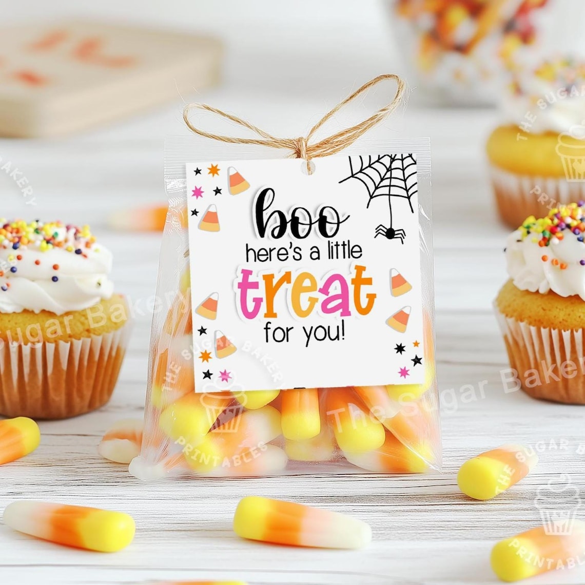 Printable Halloween Tags, BOO Here's a Little Treat Tag, Candy Corn Boo ...
