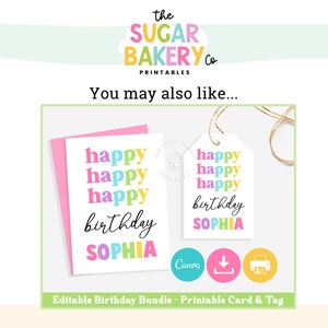 Printable Happy Birthday TAGS, Birthday Gift Tags Printable, Pink ...