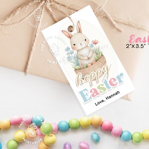 Easter TAGS, Hoppy EASTER Bunny TAG, Printable Easter Gift Tags, Easter ...