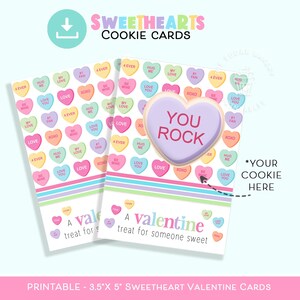 Conversation HEART Cookie Card, 3.5x5 Mini Cookie Card, Happy VALENTINE ...