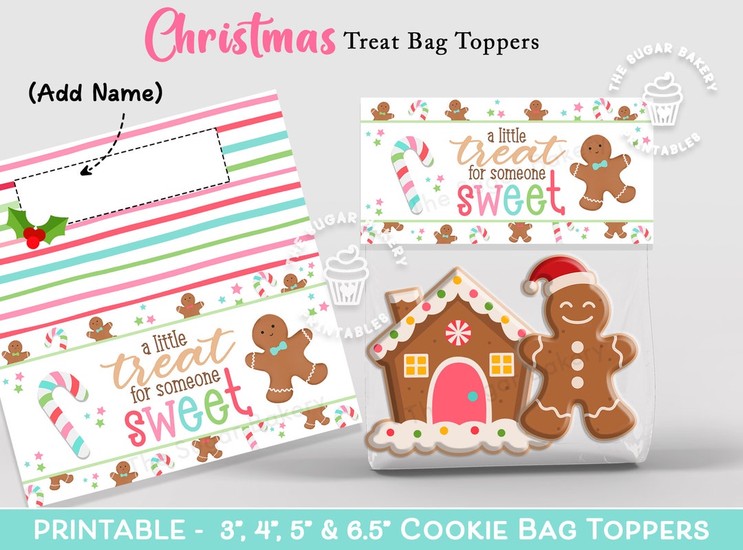 Gingerbread Cookie Bag Toppers, A Little Treat for Someone SWEET Bag ...