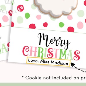 Merry Christmas Cookie Card, Santa Cookie Card, Candy Christmas Cookie ...
