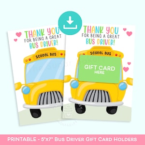 BUS DRIVER GIFT Card Holder, Thank You for Being a Great School Bus ...