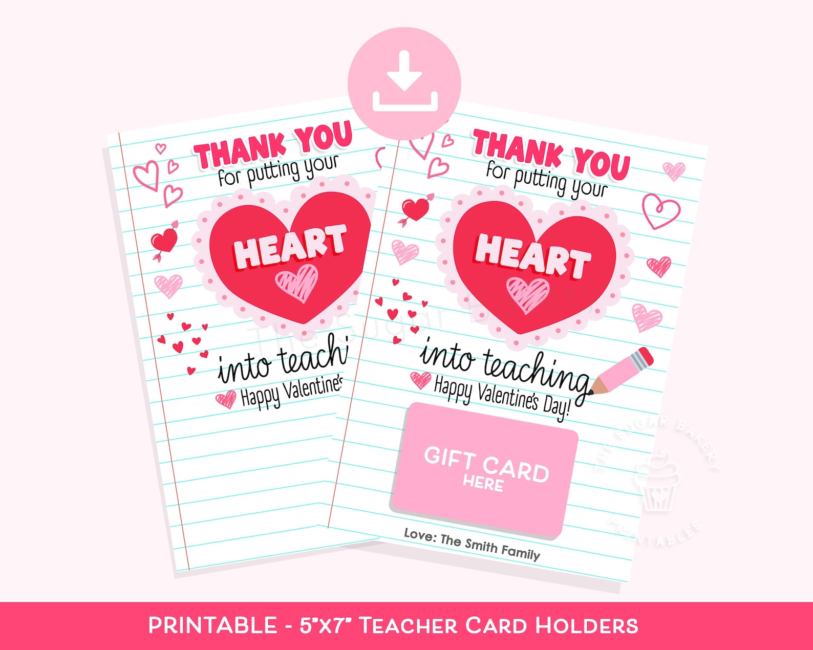 Printable Valentine Gift Card Holder for Teacher, Valentines Day GIFT ...