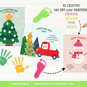 Christmas Handprint Craft Bundle Cute Colorful Holiday Handprint Art ...