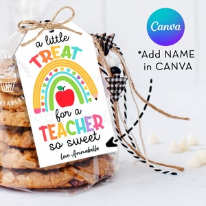 Sweet Treat Teacher Tag, EDITABLE Teacher Appreciation Tags, End of ...