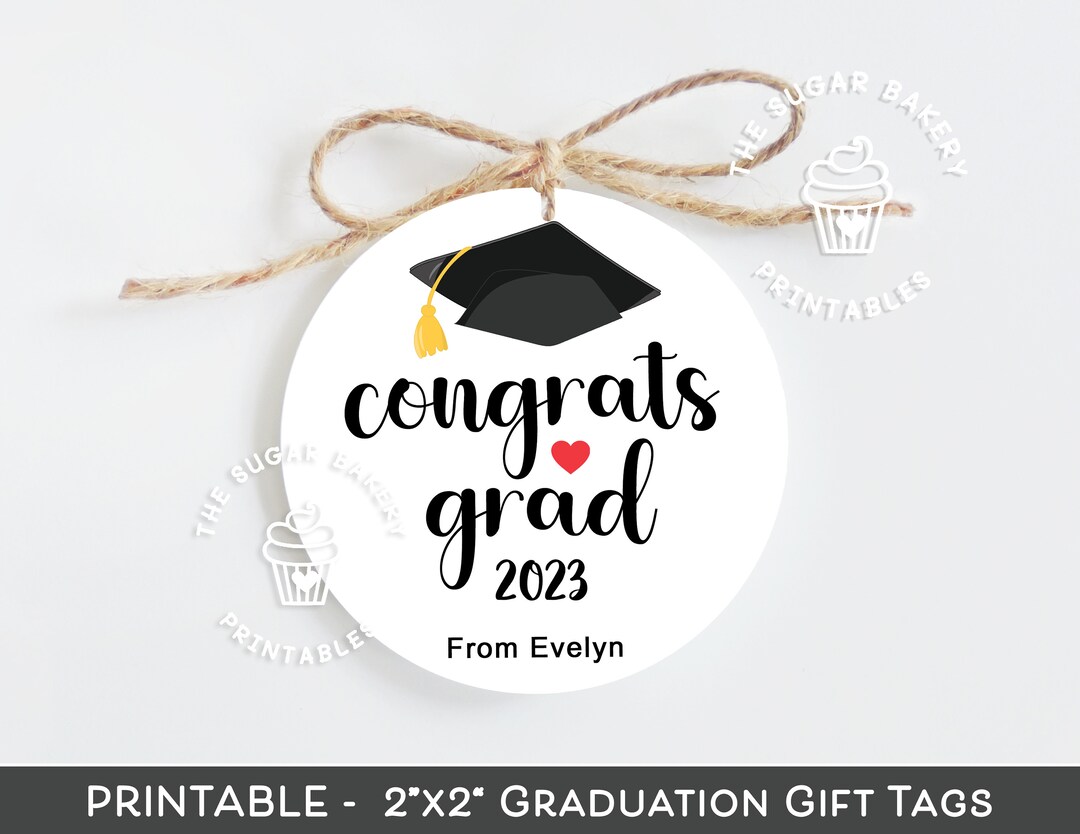 Printable Graduation Tag, Graduation Cookie Tag, Congratulations Grad ...