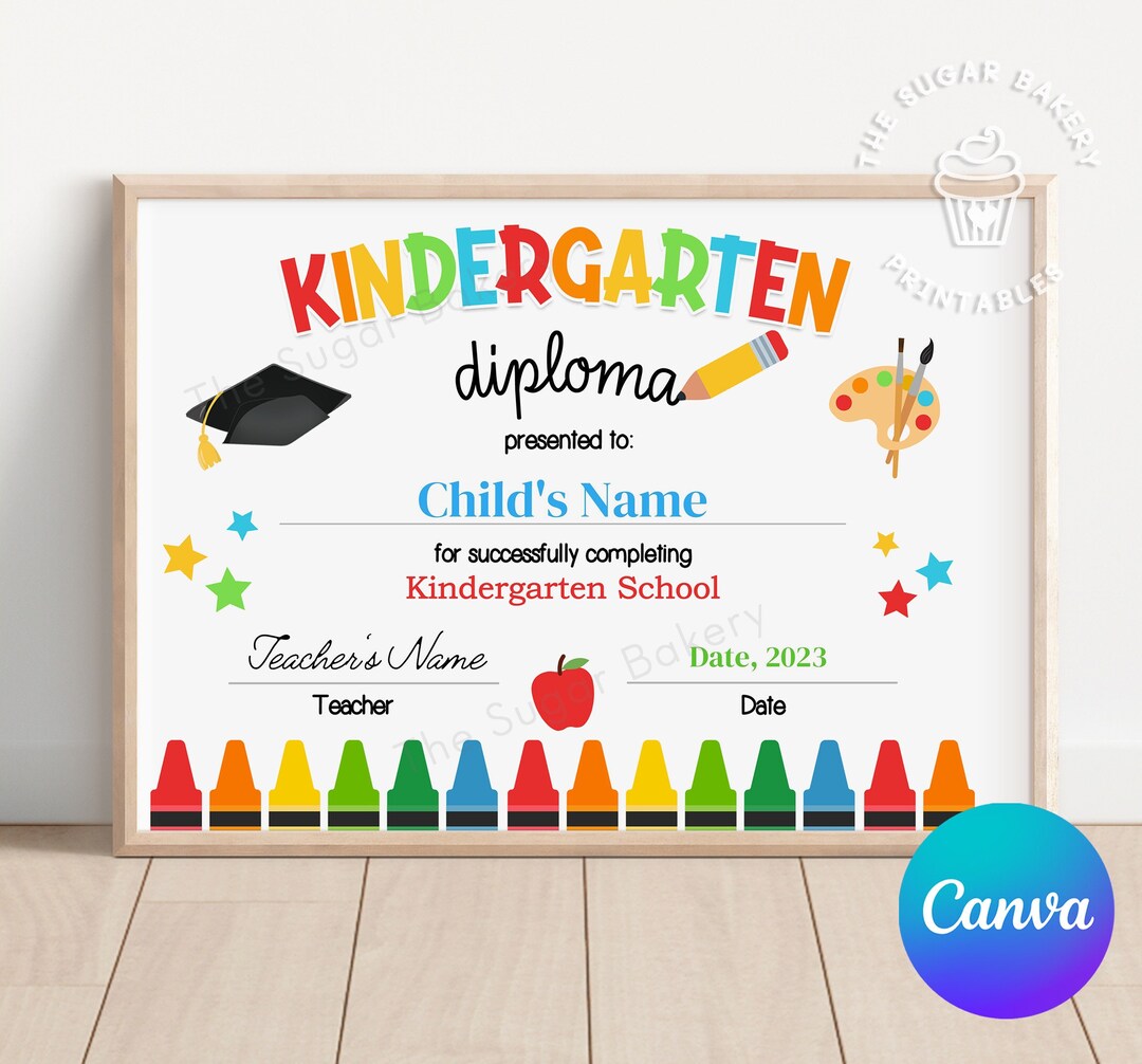 Editable Kindergarten Diploma, Kindergarten Graduation Diploma ...