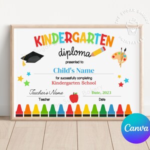 Editable Kindergarten Diploma, Kindergarten Graduation Diploma ...