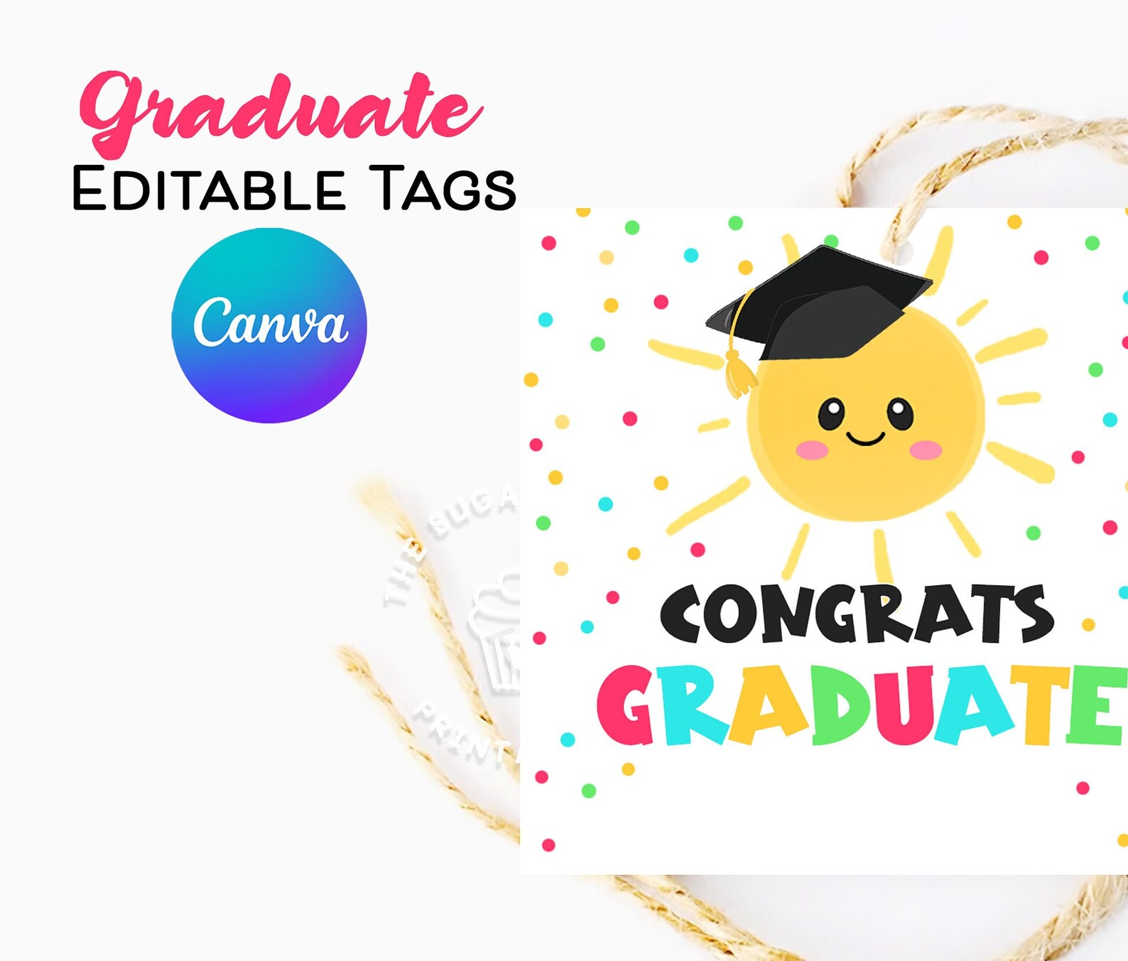 Editable Graduation Tags, Preschool Kindergarten Daycare Graduation ...