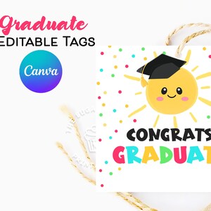 Editable Graduation Tags, Preschool Kindergarten Daycare Graduation ...