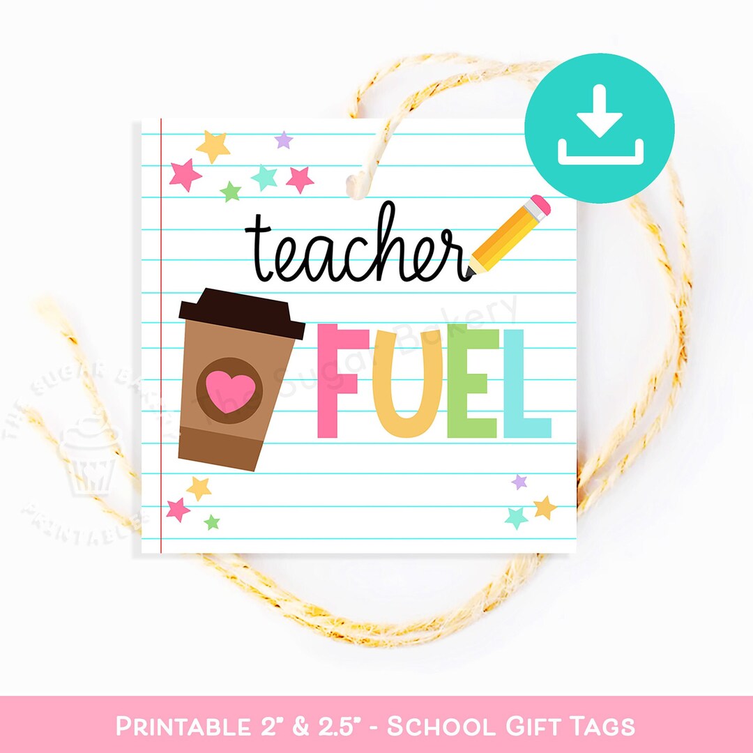First Day of School Teacher TAGS, Coffee Gift Tag for Teacher, Back to ...