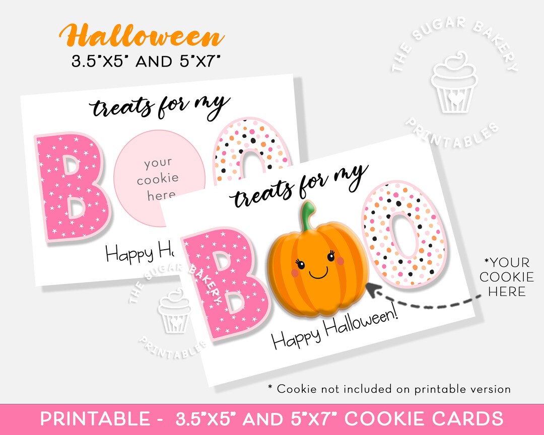 Treats for My BOO Halloween Cookie Card, 3.5x5 and 5x7 Mini Halloween ...