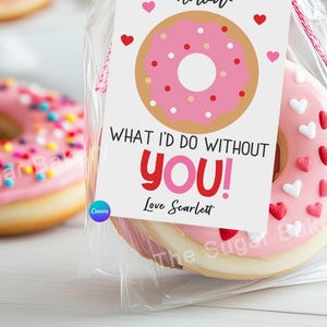 Editable Valentine's Day DONUT Teacher Tag, Valentines Day Teacher ...