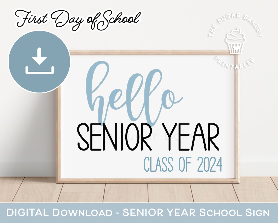 First Day of SENIOR YEAR Sign 1st Day of 12th Grade Sign - Etsy