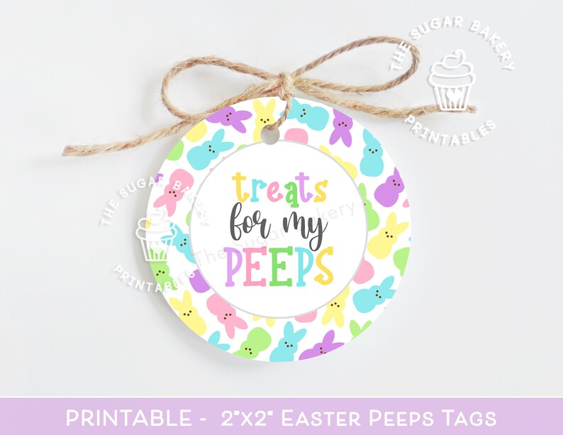 Treats for My Peeps Cookie TAGS, Easter PEEPS Marshmallow Tag, Happy ...