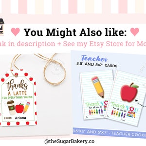 Teacher Appreciation Cookie Card, Teacher Appreciation Printable ...
