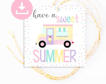 Have A Sweet Summer Ice Cream Gift Tag 2x3 - Etsy