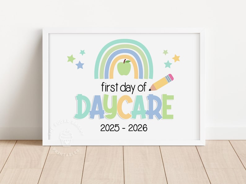 First Day of DAYCARE EDITABLE SIGN First Day of Daycare Boy School Sign ...
