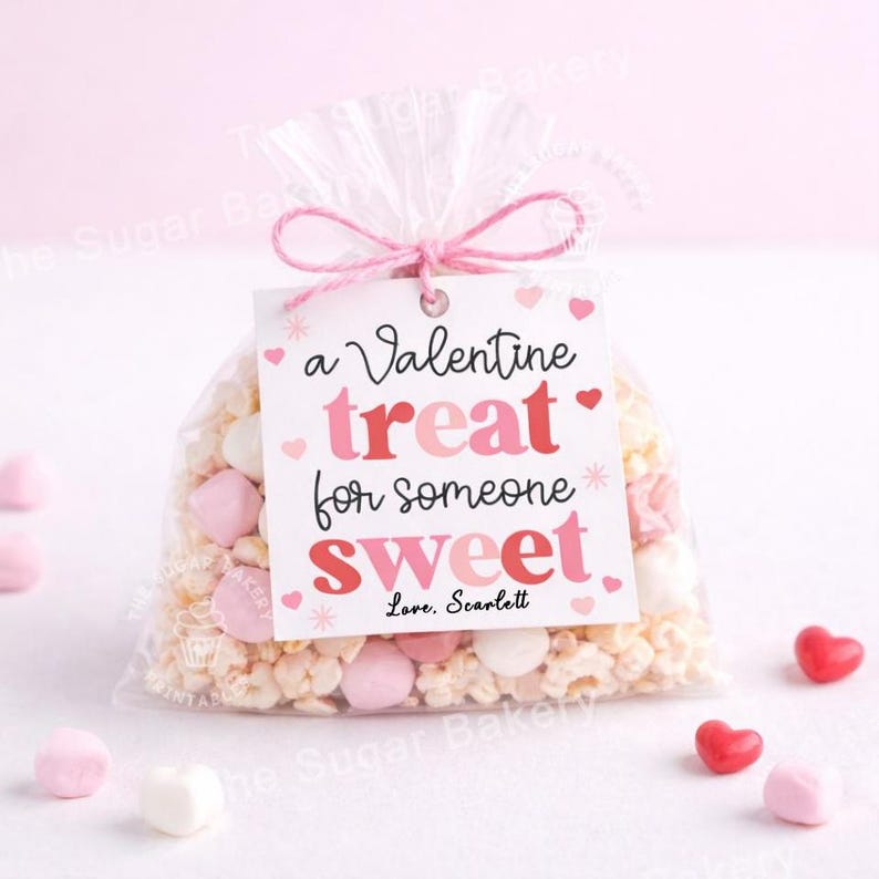 Printable Valentine Treat Tag, A Valentine SWEET Treat Tag, Teacher ...