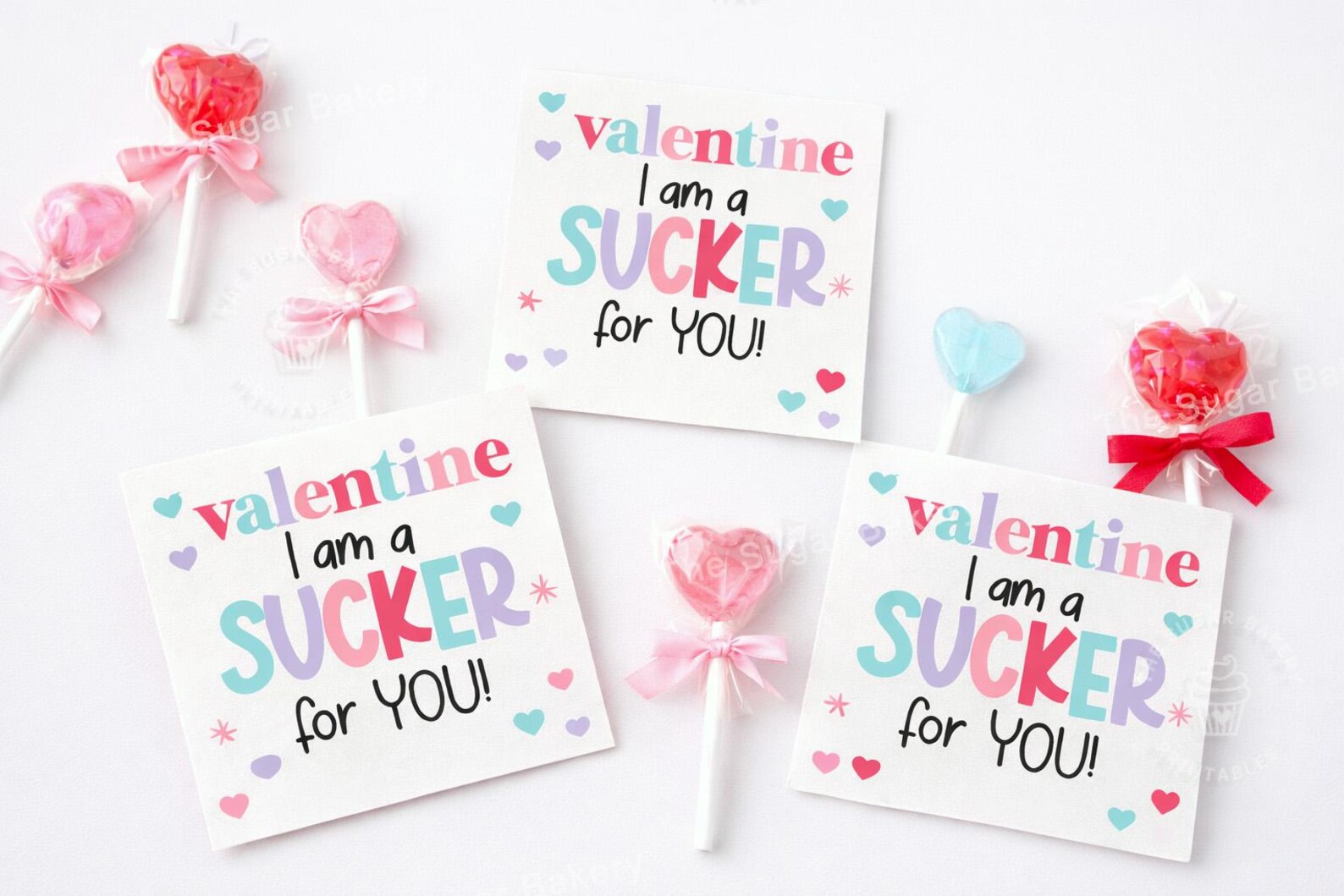 Printable Valentine Lollipop Tag, Sucker Candy Tag for Kids, Classroom ...