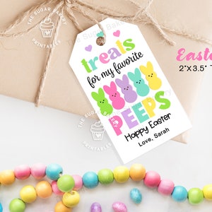 Treats for My PEEPS TAG, EASTER Peeps Gift Tag, Easter Peeps Treat Tag ...