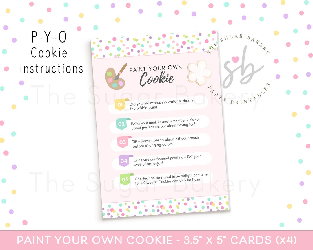 Printable PYO COOKIE Card Instructions Instant Download or - Etsy