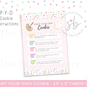 Printable PYO COOKIE Card Instructions Instant Download or - Etsy