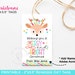 Printable Reindeer Gift Tag, Merry and Bright Reindeer Christmas Tag ...