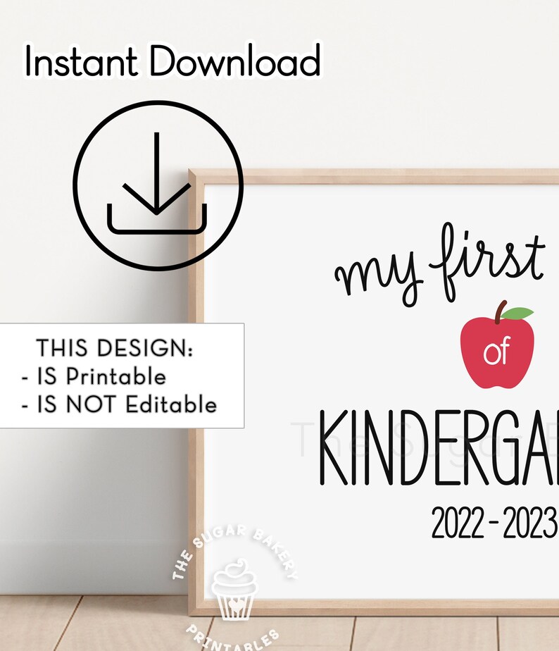 First Day of School Sign KINDERGARTEN 1st Day of Kindergarten - Etsy