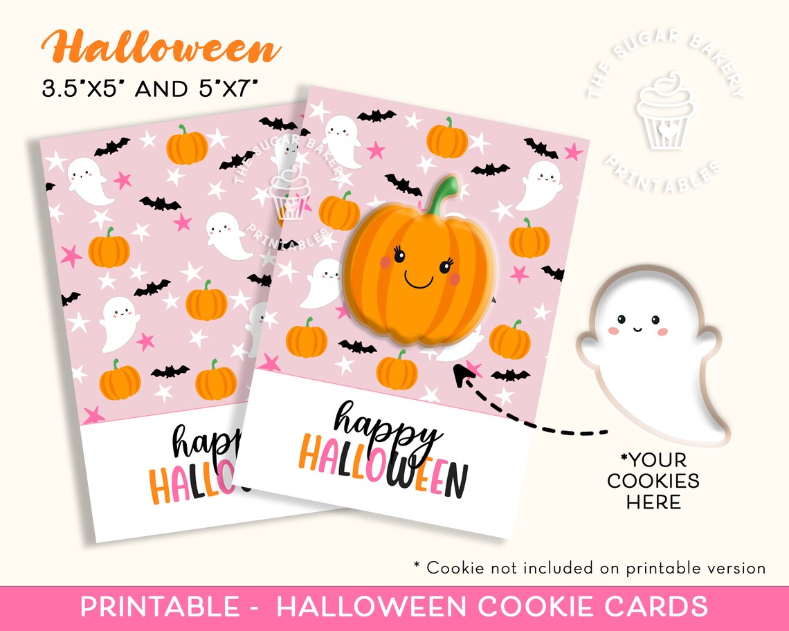 Happy Halloween Cookie Card 3.5x5 Mini Cookie Card 5x7 - Etsy