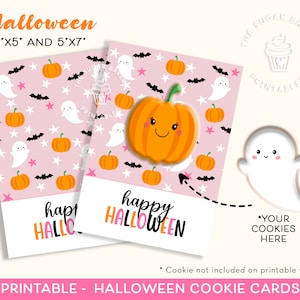Happy Halloween Cookie Card, 3.5x5 Mini Cookie Card, 5x7 Cookie Card ...