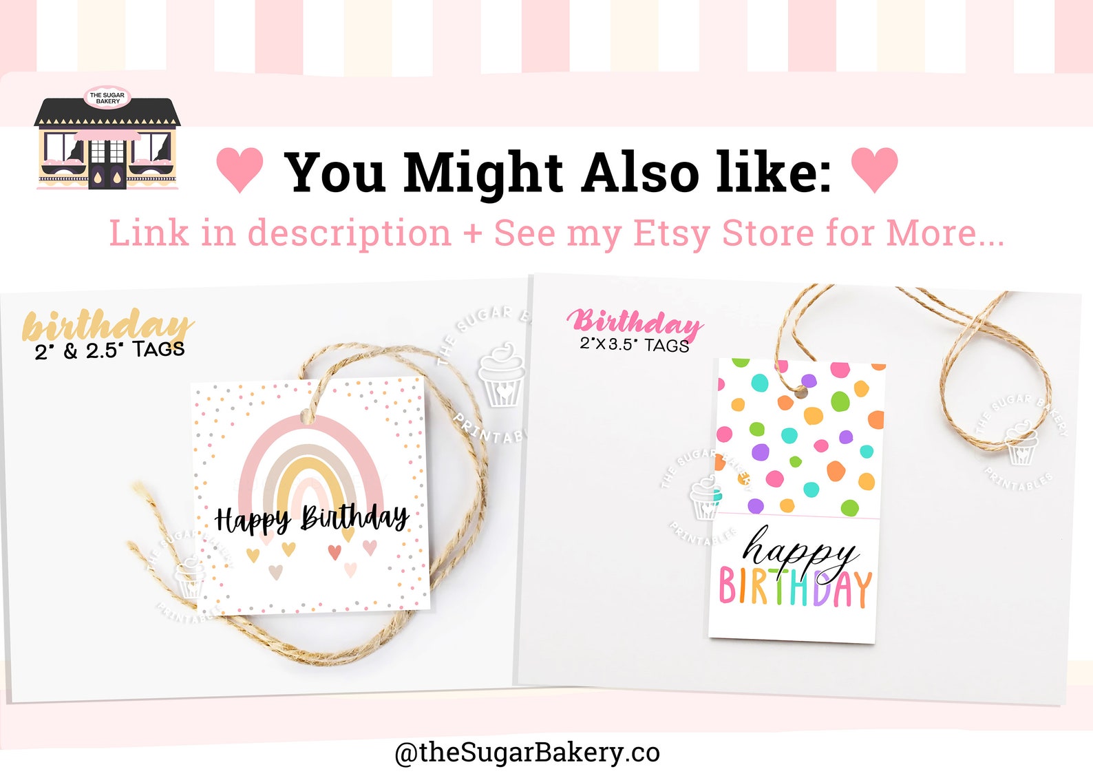 Printable Happy Birthday TAGS, Birthday Tags Printable, Rainbow ...