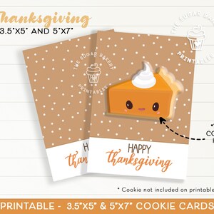 Happy Thanksgiving Cookie Card, 3.5x5 and 5x7 Mini Cookie Card, Fall ...