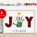 JOY to the World Handprint Art, Buffalo Plaid Christmas Tree, Preschool ...