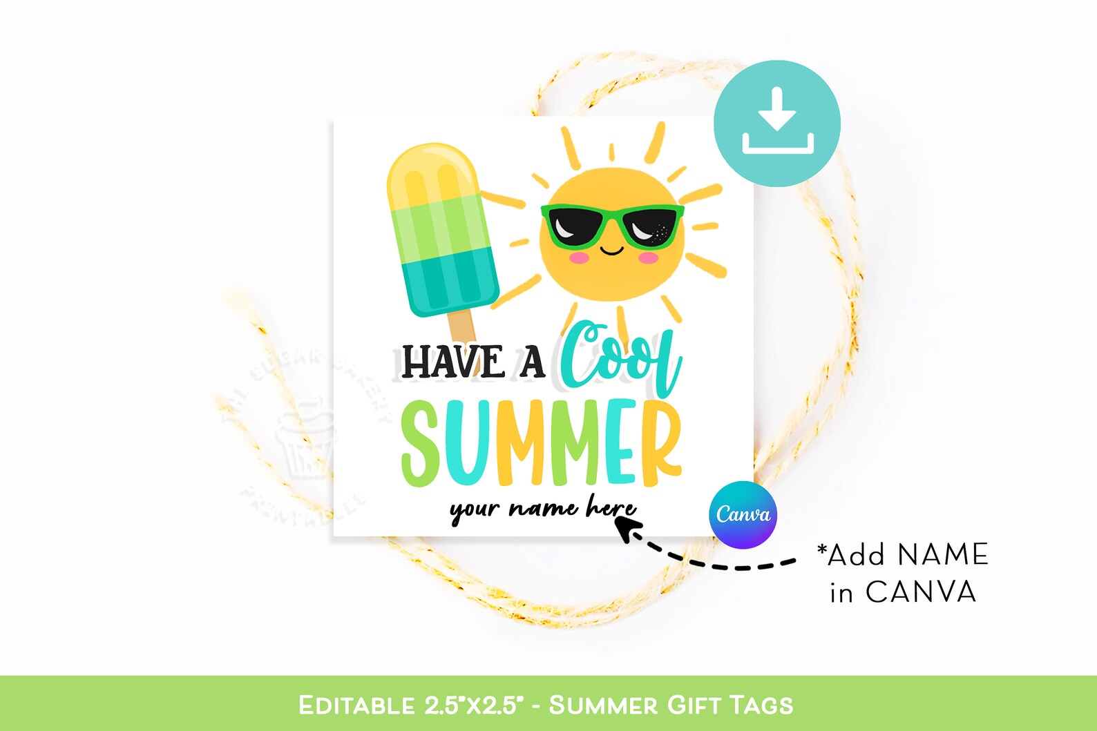 Have a COOL Summer Tag, EDITABLE Ice Cream Popsicle Ice Pop Tag, Have a ...