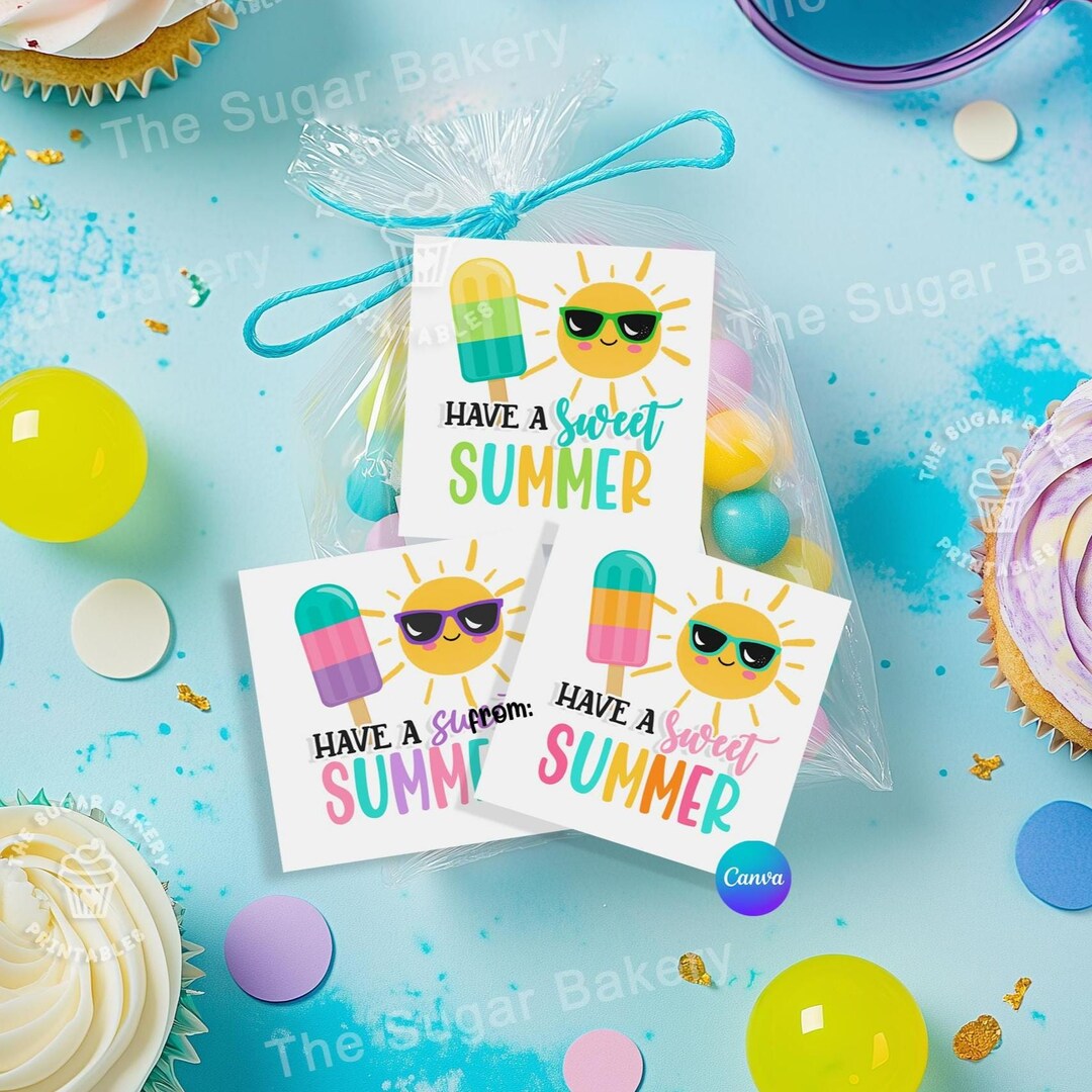 Have a SWEET SUMMER Tag, Popsicle Ice Cream Printable Treat Tag, End of ...