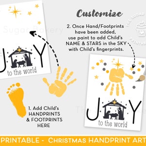Christmas NATIVITY Handprint Art, Joy to the World, Sunday School Craft ...