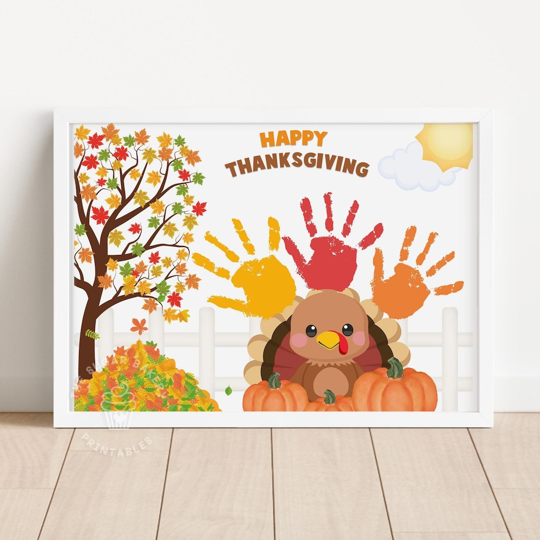 Thanksgiving Turkey Handprint Art Fall Handprint Craft Fall Art for ...