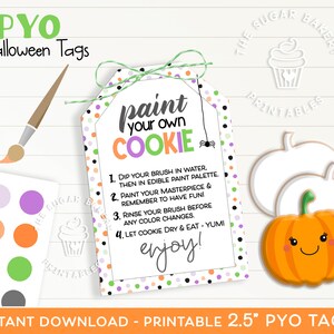 PYO Cookie Halloween TAGS PYO Cookie Instructions & - Etsy