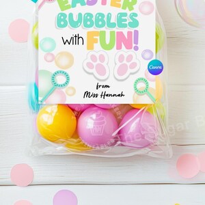 Easter Bubble Tags Printable Classroom Favor Tags for Kids Easter ...