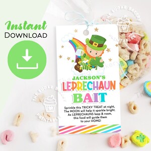 Editable LEPRECHAUN BAIT Tags, Lucky Charm TAGS, Leprechaun Bait ...