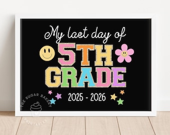 Last Day of 5th Grade Sign: Chalkboard Style - Etsy