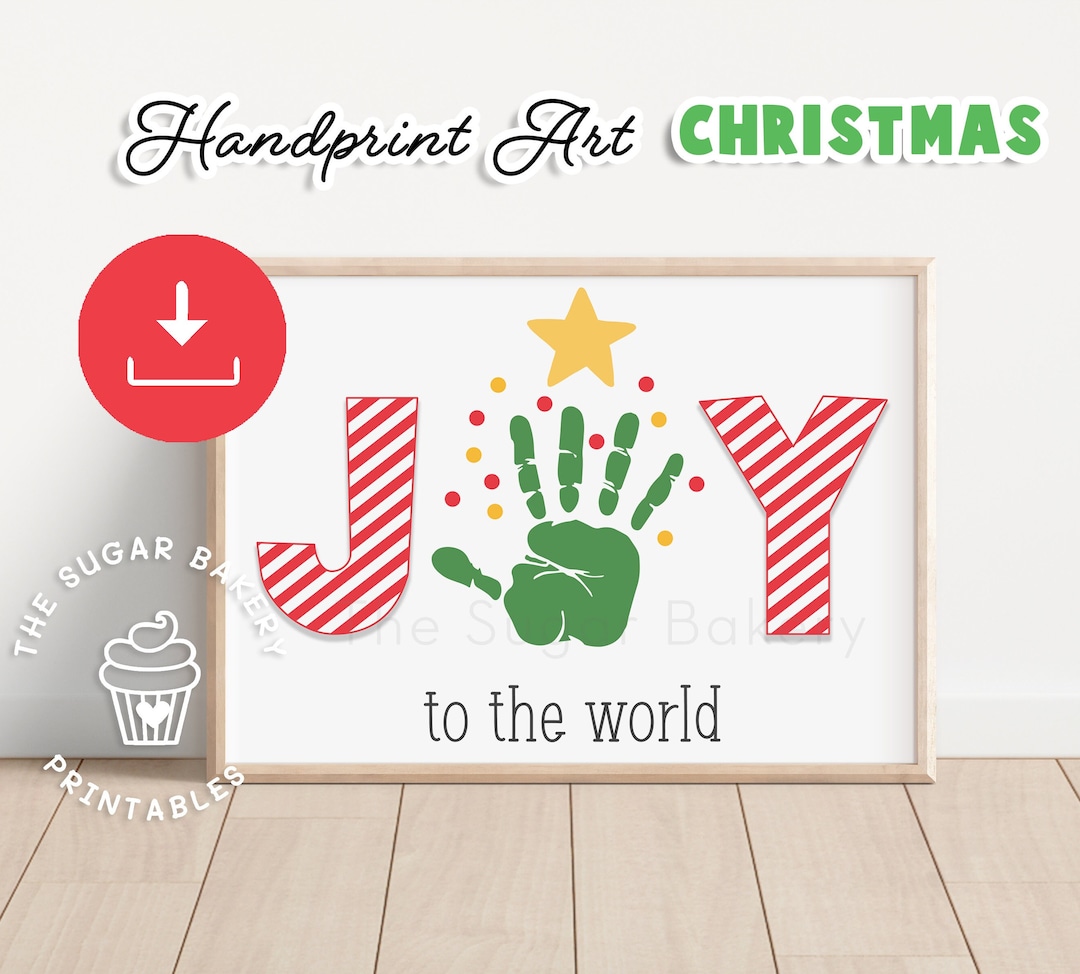 JOY Christmas Tree Handprint Art, Preschool Handprint Art Craft ...